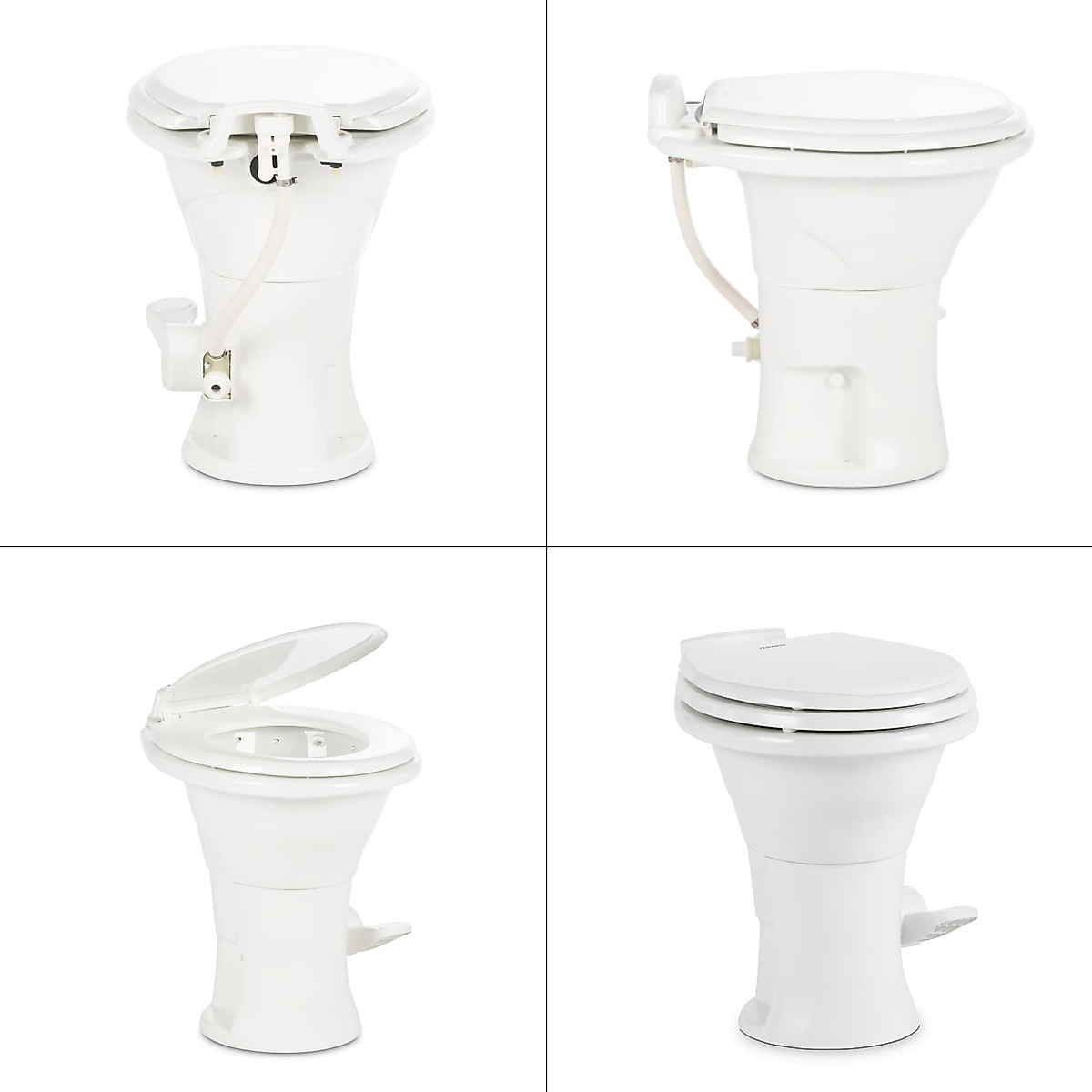 Dometic 310 Standard Toilet | Oblong Shape| Lightweight and Efficient with Pressure-Enhanced Flush | White | Perfect for Modern RVs