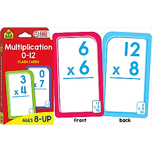 School Zone - Get Ready Flash Cards Multiplication & Division 2 Pack - Ages 8 to 9, 3rd Grade, 4th Grade, Multiplication 0-12, Division 0-12, Elementary Math, and More