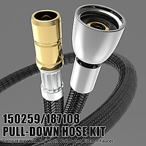 Replacemnet Hose Kit for Kohler Pull-Down Kitchen Faucet, K-1219935-BC 67-Inch Bright Chrome Finish Kohler Pull-Out Kitchen Faucet Hose Part K-1304674-BC