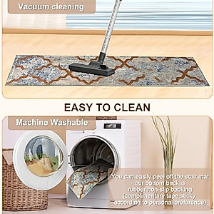 Stair Treads Non Slip Stair Carpet Treads, Carpet Stair Treads for Wooden Steps Indoor 15 pcs 8 * 30 inch,Removable Quick-Dry Machine Washable,Stair Rugs for Kids and Dogs,Golden Diamond