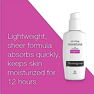 Neutrogena Oil-Free Daily Long Lasting Facial Moisturizer & Neck Cream with SPF 35 Sunscreen & Glycerin, Non-Greasy, Oil-Free & Non-Comedogenic Face Moisturizer, 2.5 fl. oz