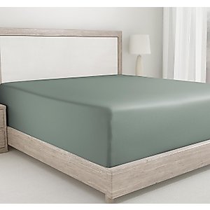 California Design Den Fitted Sheet for King Size Bed, Deep Pocket Soft 400 Thread Count 100% Cotton Sateen, No Pop-Off Elastic, Durable Hotel Quality Bedding, 1 Fitted Sheet Only (King, Sage Green)