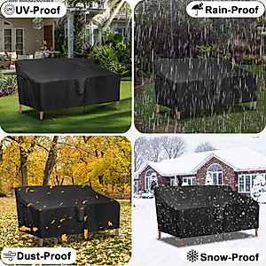 OutdoorLines Outdoor Waterproof Patio Loveseat Couch Cover - UV Resistant Patio Sofa Furniture Covers Weatherproof Heavy Duty Glider Covers for Outdoor Furniture, 58Wx32.5Dx31H Inches, Black