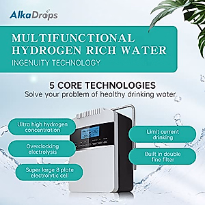 Water Purifier Machine Water Ionizer ORP+500 to -800 PH 2.5-11.2 Alkaline Acid Water Best Home Alkaline Water Filtration System/Instant heating58-136.4 °F/12,000 Liters Per Filter / 7 Water Settings