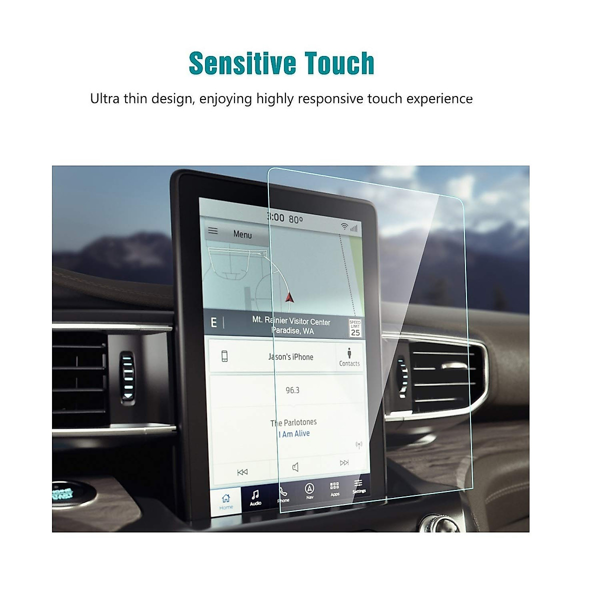Flyingchan Screen Protector Compatible With 2020-2024 Ford Explorer 10.1-inch Touch Screen,Anti Glare Scratch,Shock Resistant, Navigation Accessories