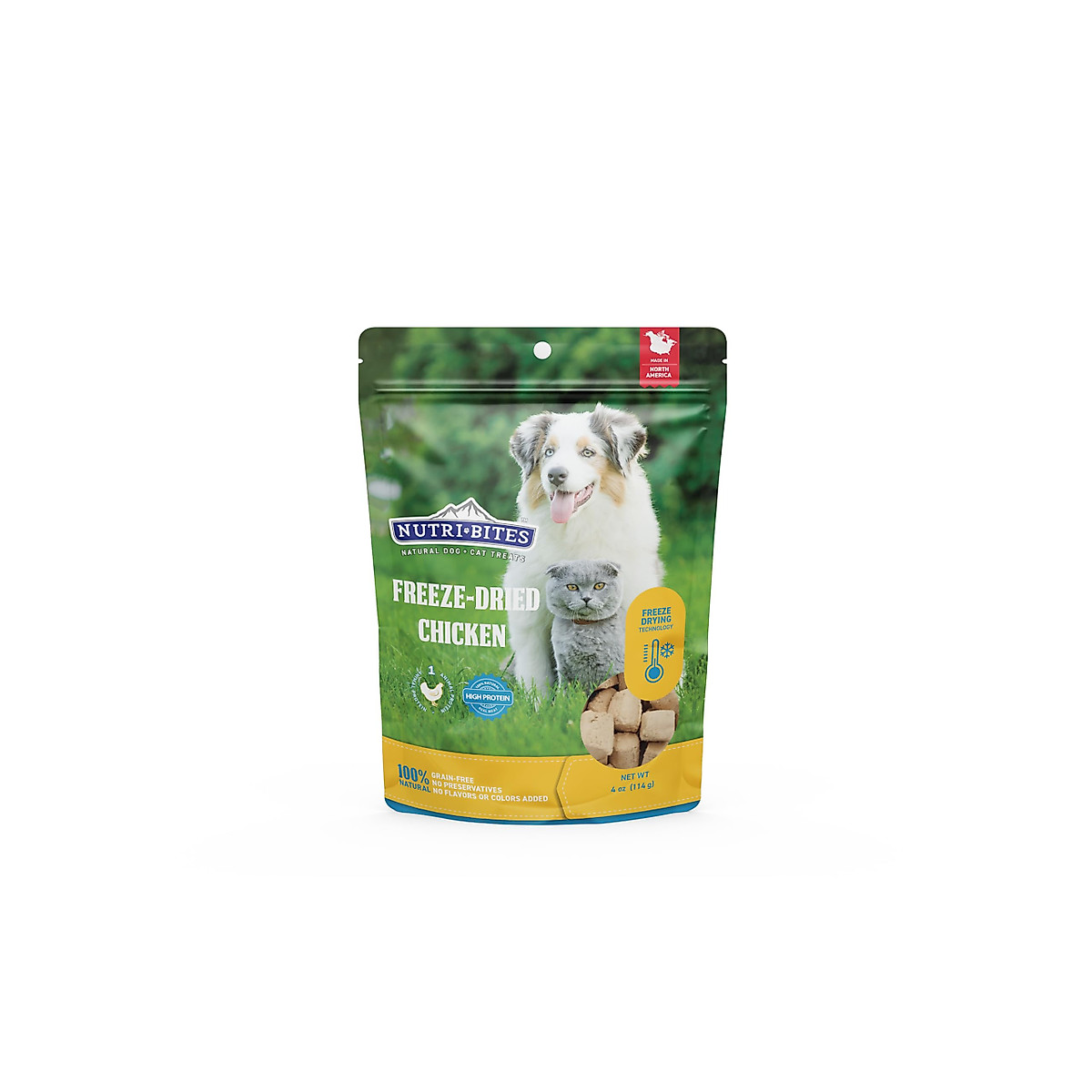 Nutri Bites Freeze Dried Chicken Dog & Cat Treats, 4 oz | Healthy Pet Training Treats or Food Topper | All Natural, 1 Single Animal Protein, High Protein