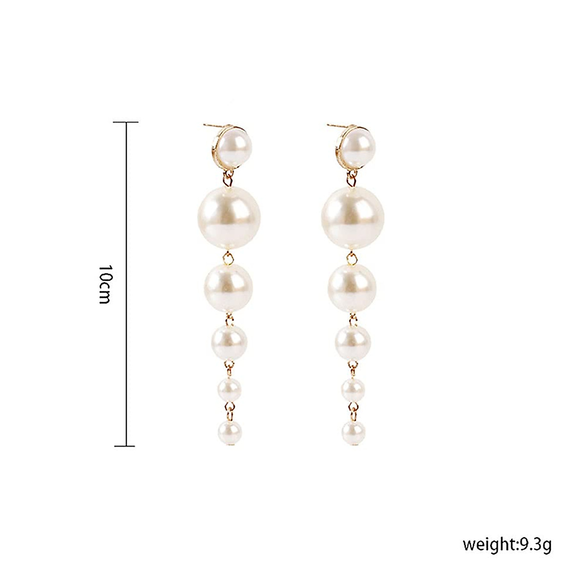 Girlssory Boho Gold Long Tassel Earrings Fringe Dangle Earrings Pearls Earrings Thin Earrings Handmade Bohemian Statement Earrings for Women Daily Party