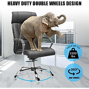 Office Chair Wheels Replacement-Heavy Duty Rubber Wheels for Office Chair(2200Lbs)-2''Universal Size Office Chair Casters,Smooth & Safe Rolling for All Floors Including Hardwood and Carpet(Set of 5)