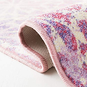 SAFAVIEH Machine Washable Slip Resistant Collection 6' 7" x 9' Purple/Pink Inspired by Disney's live action film Aladdin - Jasmine Area Rug