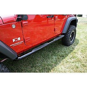 Rugged Ridge 11590.06 Tube Side Step Kit, Round, 3 Inch, Black; 07-18 Jeep Wrangler, 4 Door