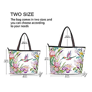 Spring Hummingbird Birds Flowers Handbags and Purse for Women Tote Bag Large Capacity Top Handle Shopper Shoulder Bag