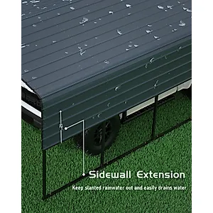 GAOMON 13' x 21' x 10' Metal Carport, with Heavy Duty Galvanized Steel Roof and Reinforced All-Metal Frame, Permanent Shelter for Agricultural Machinery, Carport for Cars, Boats, Trucks, and Tractors