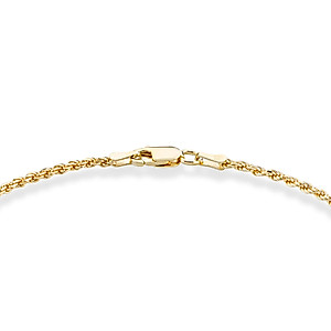 Miabella 18K Gold Over Sterling Silver Italian 2mm, 3mm Diamond-Cut Braided Rope Chain Anklet Ankle Bracelet for Women, 925 Made in Italy (width 2mm, Length 11 Inches)
