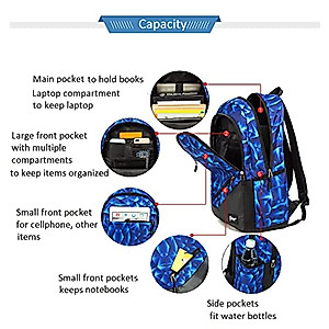 ETAISHOW Football-Print Backpack for Boys Elementary Middle School Soccer Backpack for Kids School Bag for Teens