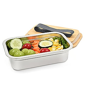 Stainless Steel Bento Lunch Box Japanese Bento Box Extra Small Bamboo Lunch Box Stainless Steel Snack Containers Food for Kids Toddler Metal Lunch Containers for School,Work,Rectangle 15.2oz/450ml