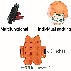2 Packs Cat Self Groomer, Pet Massage Combs Brush, Cat Wall Scratcher Cat Grooming Brushes for Indoor Cats, Dog Bathing Brush with Catnip, Self Massage Tool for Long & Short Fur Kitten Cats Dogs