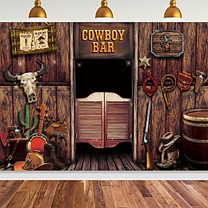 Western Cowboy Backdrop,84x60Inch | Cowboy Backdrop Western Cowboy Banner Western Cowboy Background Western Party Supplies Decor Wild West Decor Cowboy Birthday Theme Party Backdrop Supplie 7x5FT