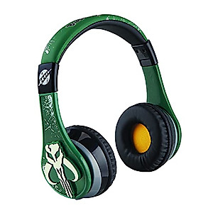 eKids Book of Boba Fett Bluetooth Headphones, Wireless Headphones with Microphone Includes Aux Cord, Kids Headphones for School, Home, or Travel