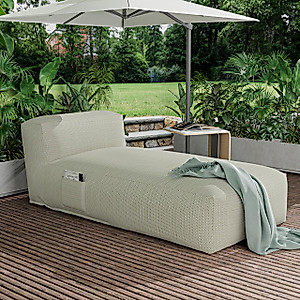 OPEAK Patio Furniture Chaise Lounge Chair Outdoor Reclining Chair Garden Pool Lounge Chairs for Outside Sunbathing Recliners Outdoor Bed Beach Chaise Lounge Chair Sunbed (Light Green, 70'' Length)