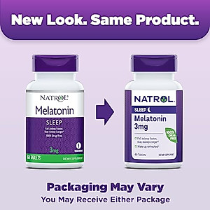 Natrol Melatonin 3 mg, Dietary Supplement for Restful Sleep, Sleep Supplements for Adults, 60 Melatonin Tablets, 60 Day Supply