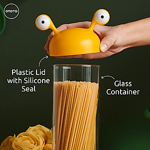 OTOTO Noodle Monster Spaghetti Container Storage - Pasta Containers for Pantry - BPA-free Plastic, Airtight, Food Grade & Dishwasher Safe Pasta Storage - Pasta Holder Container - 5x3.5x12.75 in