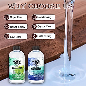 LUCISKY 32OZ Epoxy Resin Crystal Clear Kits, Premium Casting and Coating Resin for Molds, DIY Crafts, Jewelry, Art Painting, Not Yellowing and No Bubble, Easy Mix 1:1 Ratio