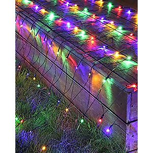 Flacchi Multicolor Net Lights, 6 ft x 4 ft 160 LED 8 Modes Low Voltage Mesh Net Lights Connectable Green Wire String Lights for Christmas Trees, Bushes, Wedding, Garden, Xmas Outdoor Decorations