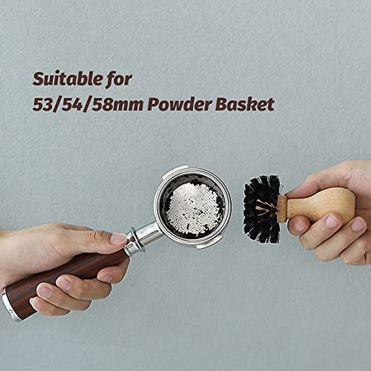 MHW-3BOMBER Coffee Portafilter Cleaning Brush Espresso Machine Portafilter Brush Speacial for 58mm Portafilter Professional Barista Cleaning Tools Effectively Cleaning B5341
