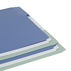 U Brands Performance Poly File Folders Set, Office Supplies, Blue, Gray, Green, Assorted Styles 6 Count