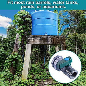 2 Pack 3/4 Inch Rain Barrel Spigot Kit - BILAL Water Barrel PVC Garden Diverter Kit with Bulkhead Fitting Hose Faucet Adapter and Thread Seal Tape for Water Tanks, Aquariums, Tubs, Pool, Garden Barrel