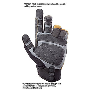 Custom Leathercraft160M Contractor XtraCoverage Flex Grip Work Gloves, Medium , Black