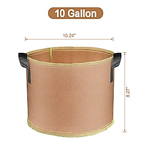 OMMO 5-Pack 7 Gallon Grow Bags Thickened Non-Woven, Aeration Fabric Planter Grow Pot with Durable Handles and Reinforced Side, Heavy Duty Cloth Pots for Small Trees, Fruits, Vegetables and Flowers