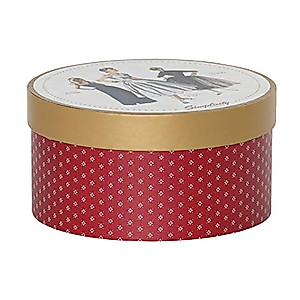 Simplicity Vintage 559360007 Retro Fashion Circular Storage Box for Sewing Supplies, 7.25 x 7.25 x 3.75 Inches