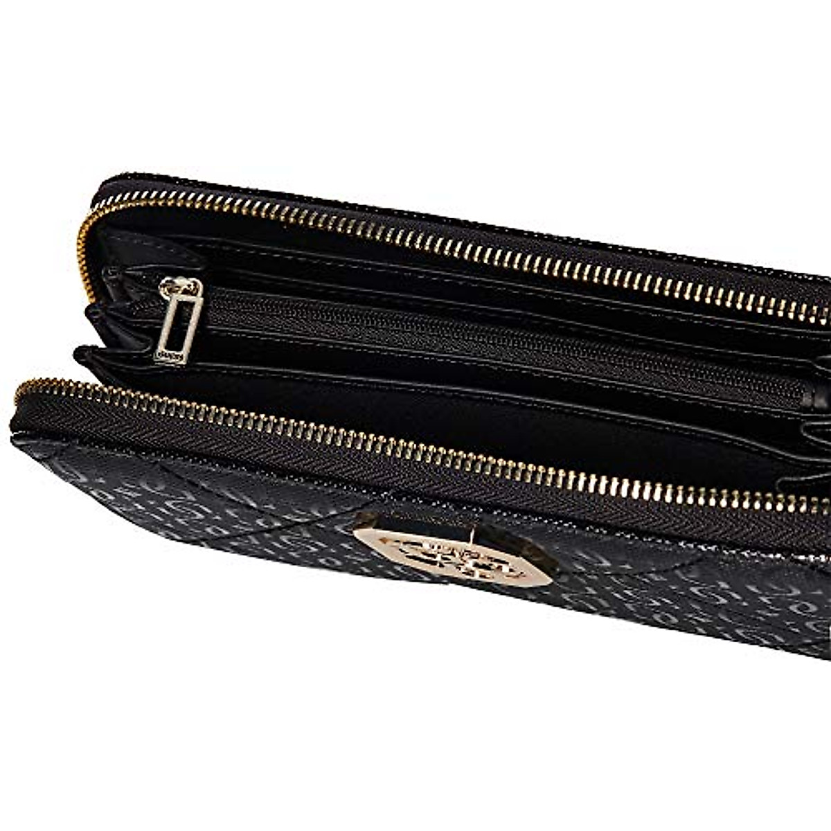 GUESS womens Dilla Large Zip Around Wallet, Black, One Size US