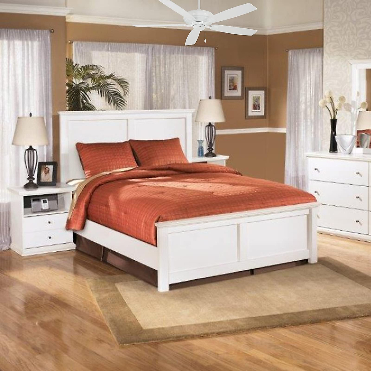 MINKA-AIRE F551-WH Watt 60 Inch Energy Star Rated Ceiling Fan with DC Motor and 4 Speed Pull Chain in White Finish