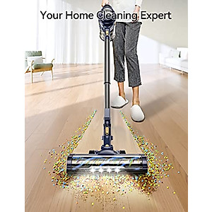 Voweek Cordless Vacuum Cleaner, Lightweight Stick Vacuum Cleaner with Powerful Suction, Detachable Battery, Self-Standing, 1.3L Dust Cup, 4 in 1 Handheld Vacuum for Home Hard Floor Carpet Pet Hair