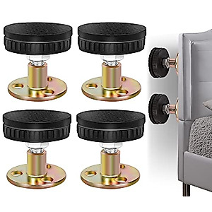 4 PCS Adjustable Threaded Bed Frame Anti-Shake Tool,Headboard Stoppers Fixer with Anti-Shake Hex Nut,Bedside Antishake Telescopic Support Stabilizer for Beds Room Wall Cabinets Sofas Cabinets Desks