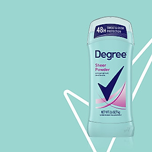 Degree Original Antiperspirant Deodorant Sheer Powder Pack of 6 48-Hour Sweat & Odor Protection Antiperspirant for Women 2.6 oz