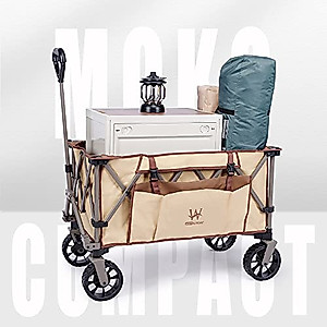 Whitsunday Folding Collapsible Utility Camping Park Cart - Heavy Duty Outdoor Park Beach Cart, Grocery Wagon for Camping, Sports, Shopping