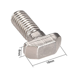 uxcell M8x20mm T-Slot Drop-in Stud Sliding Screw Bolt Carbon Steel 20pcs for 40 Series European Standard Aluminum Profile