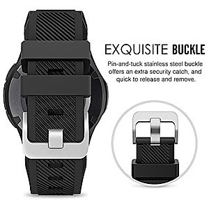 MoKo Band Compatible with Samsung Galaxy Watch 3 45mm/Gear S3 Frontier/Classic/Galaxy Watch 46mm/Huawei Watch GT2 Pro/GT 46mm/GT2 46mm/Ticwatch Pro 3, Silicone Strap Fit 22mm Band, BLACK