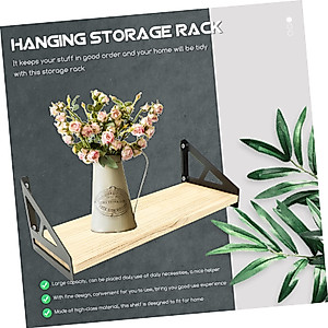 KOMBIUDA 1 Set Shelf Wall Sundries Holder Living Room Supply Bathroom Sundries Rack Wooden Wall Stand Multi-Function Wall -Mounted Storage Rack Sundries Organizer