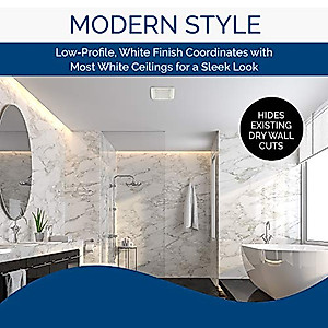 Broan-NuTone FGR101S Replacement Square Bathroom Ventilation Exhaust Fan Grille Cover, White