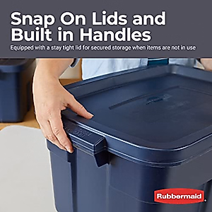 Rubbermaid Roughneck️ Storage Totes 14 Gal, Durable Stackable Storage Containers, Great for Dry Food Storage, Clothing, Camping Gear and More, 6-Pack
