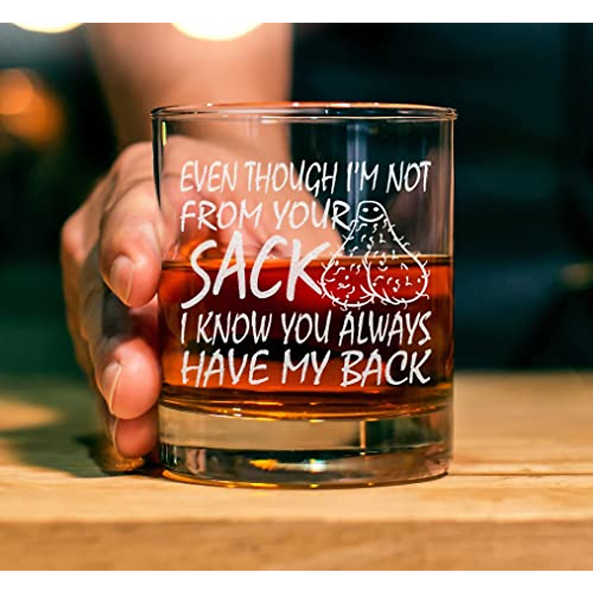 CARVELITA Even Though I'm Not From Your ??? Whiskey Glass - 11oz Old Fashion Bourbon Rocks Glass - Bonus Dad Gifts - Step Dad Gifts - Birthday Gifts For Stepdad - Stepdad Gifts - Sarcastic Gifts