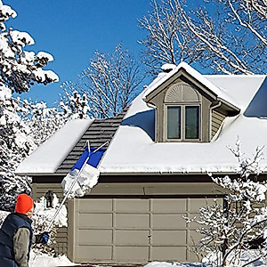 DORTALA 20FT Snow Roof Rake, Adjustable Telescoping Snow Shovel Rake, Practical Lightweight Roof Rakes for Snow Removal, Ideal for Long or Low-Pitched Roofs Snow Removal