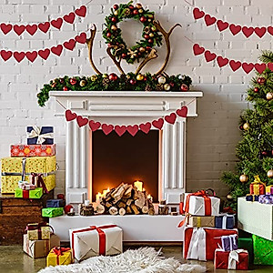 4 Packs Heart Garland Decorations for Valentines Decor Valentines Heart Felt Banner for Valentines Decorations, Anniversary, Wedding, Engagement Party Home Decor