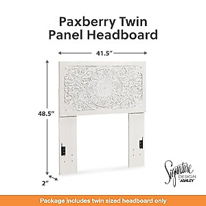 Signature Design By Ashley Paxberry Twin Boho Headboard, Distressed White