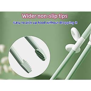 AFzuyanpr Kids Chopsticks Chopsticks for Kids 2Pairs Dinosaur Training Chopsticks with Anti-slip Tips Carton Packaging (Green/Pink)