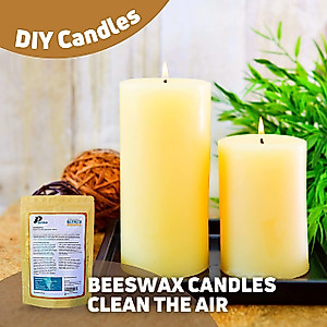 Organic Beeswax Pellets 1LB, USDA Certified Pure for Candle and Lotion Making, Food Grade Beeswax for Candle Making, 1 lb Beeswax Pastilles Organic, Bees Wax 1 lb Melts for Lotion